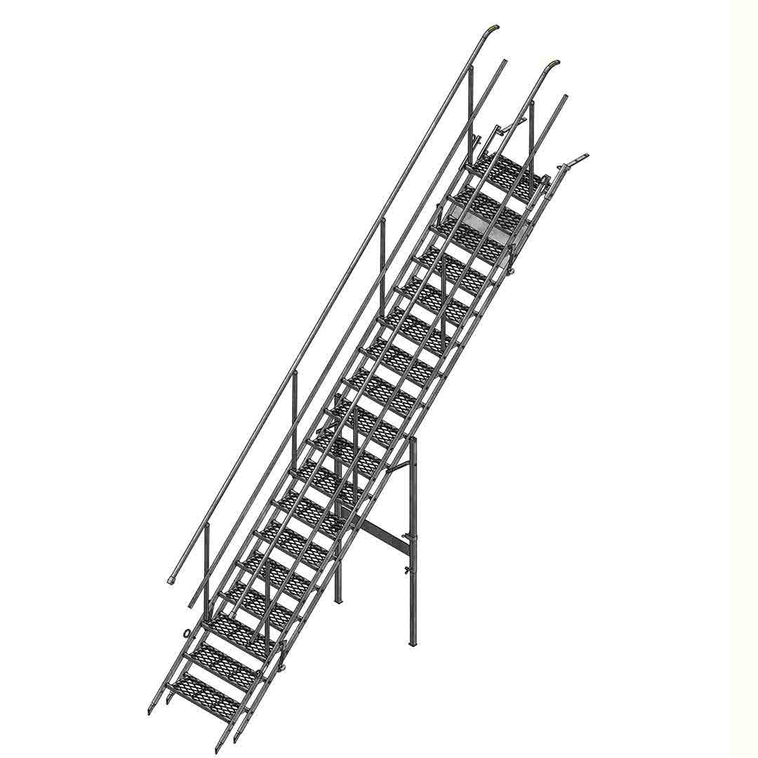 Steel Stair 18 Steps with Handrails | HAKI UK Haki