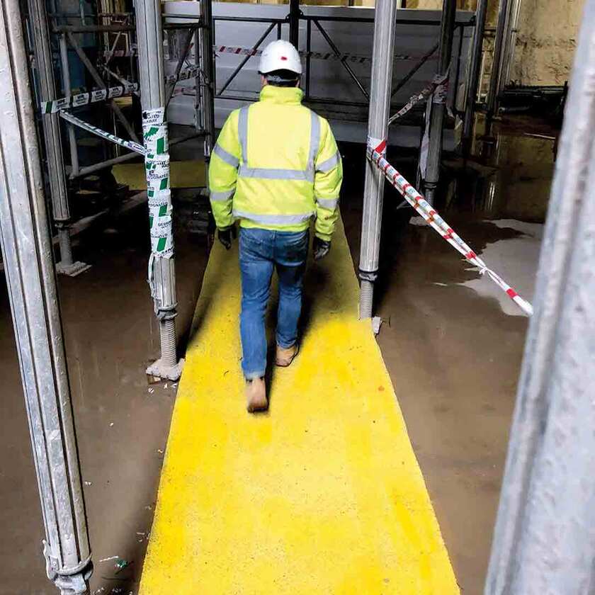 Site Spaghetti Mat (Yellow) 10m x 1m - Construction Site Carpet Haki
