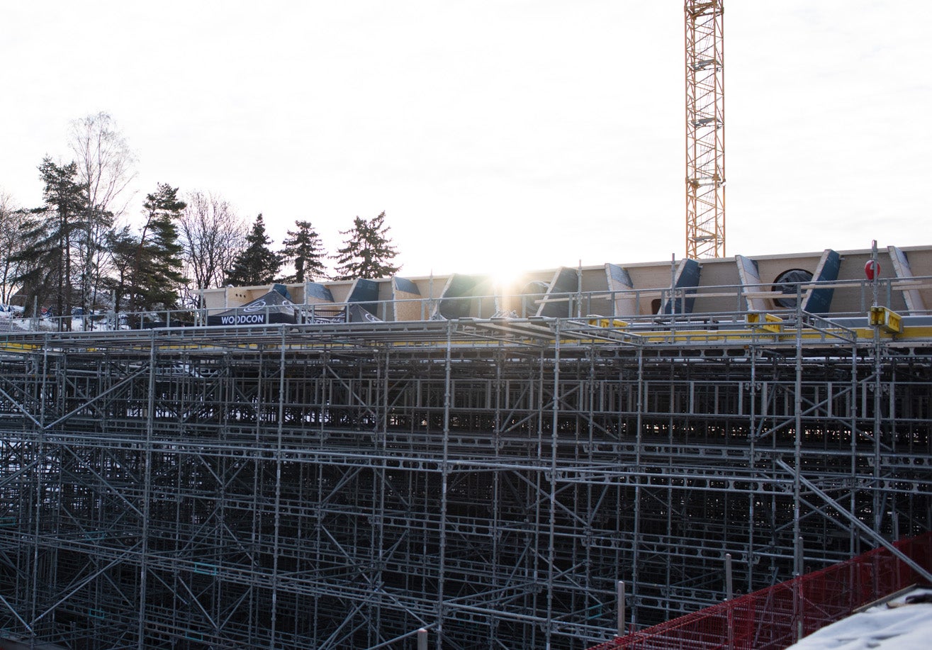 Construction of the Tøyenbadet swimming pool complex in Oslo Haki